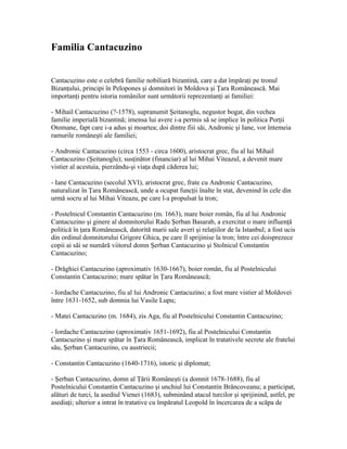 Familia cantacuzino | DOC
