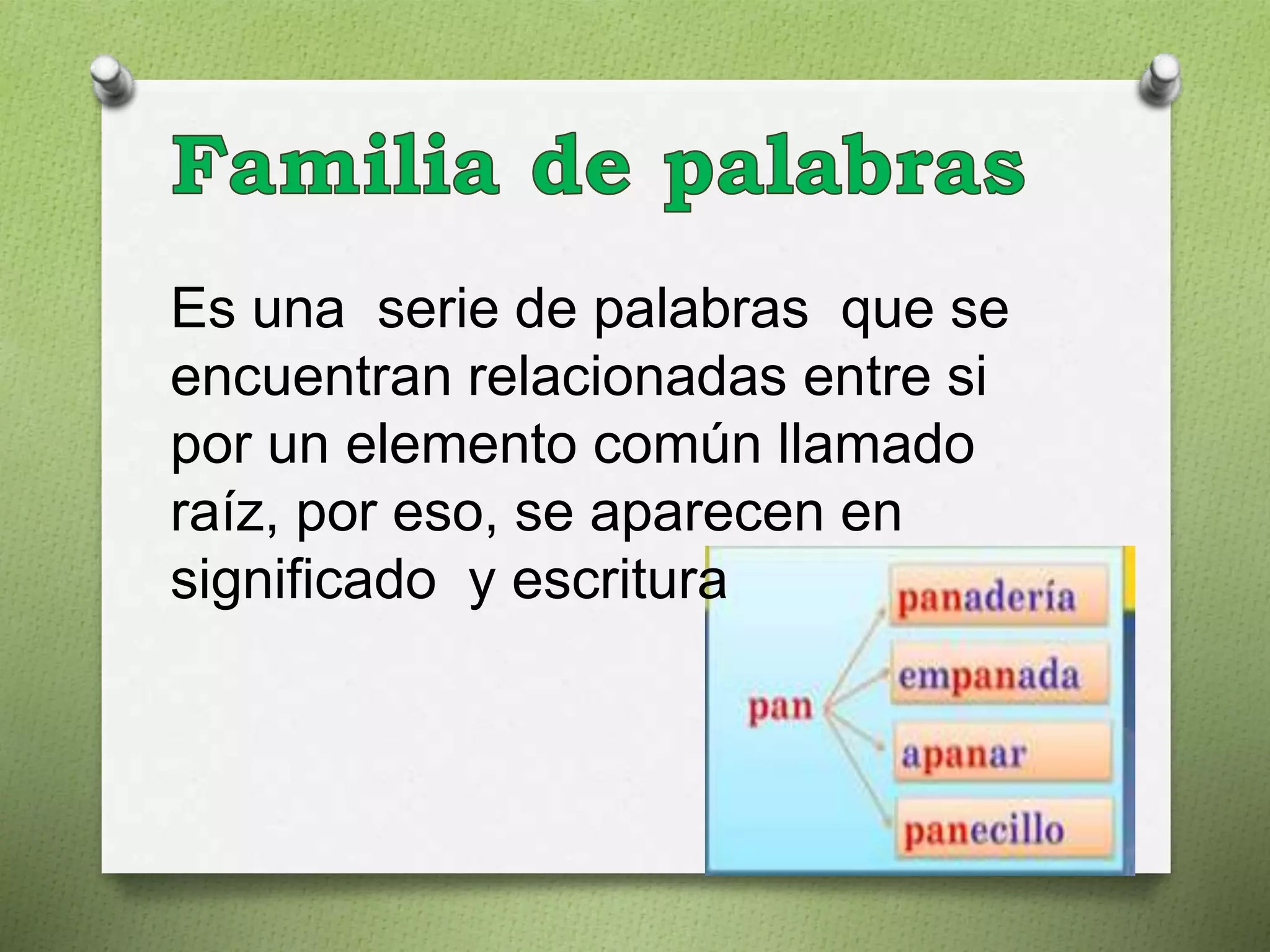 Familia de palabras | PPTX | Desktop Publishing | Computer Software and ...
