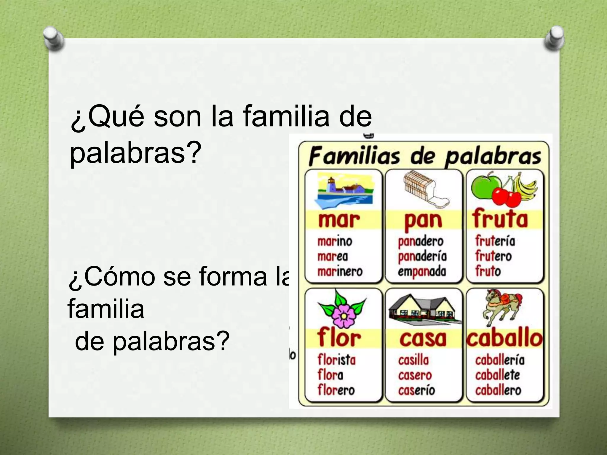 Familia de palabras | PPTX | Desktop Publishing | Computer Software and ...