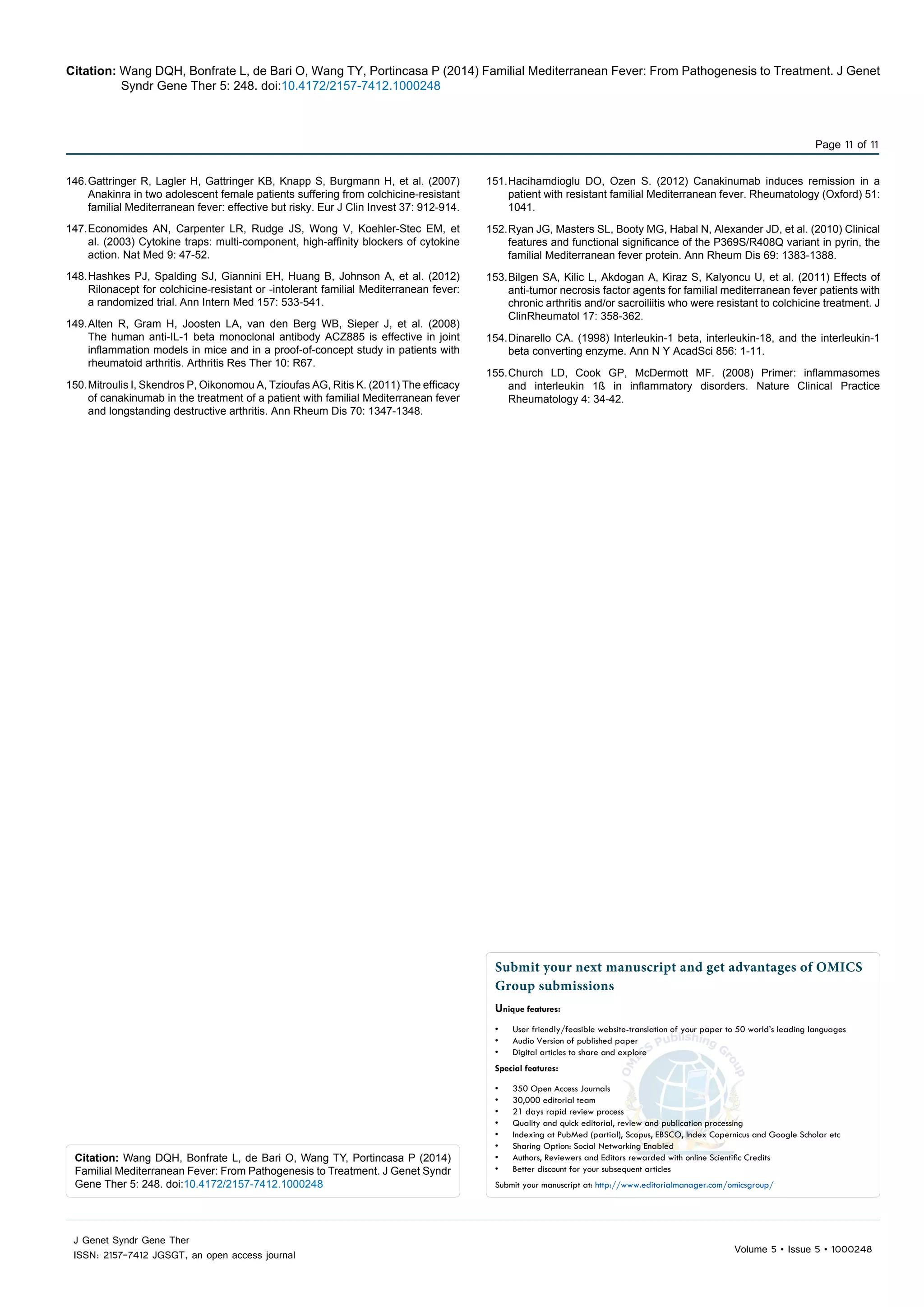 Familial Mediterranean Fever: from pathogenesis to treatment | PDF