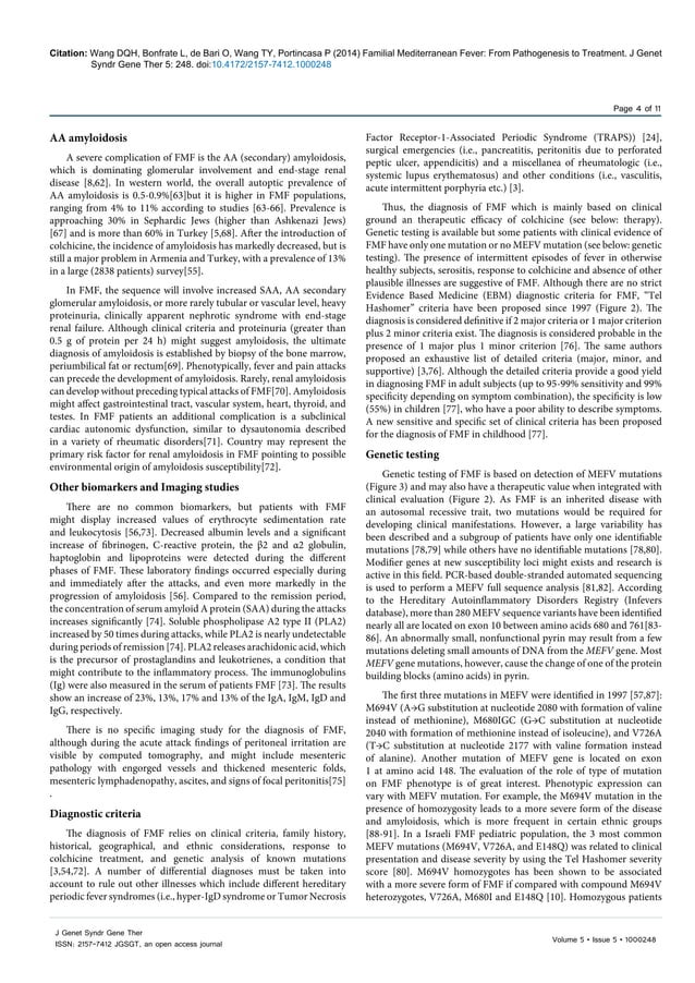 Familial Mediterranean Fever: from pathogenesis to treatment | PDF