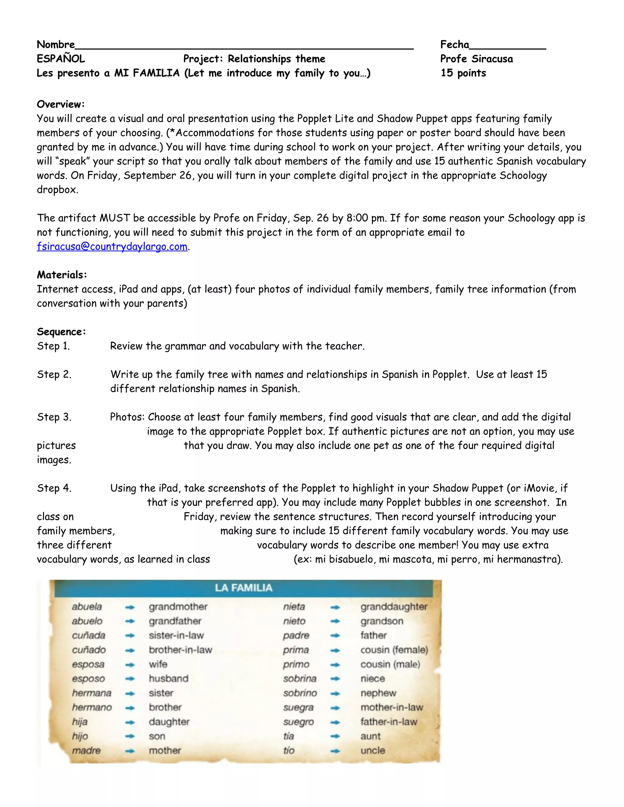 La Familia - Project Instructions_092514 | DOC