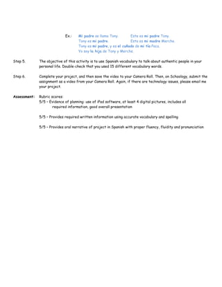 La Familia - Project Instructions_092514 | DOC | Education