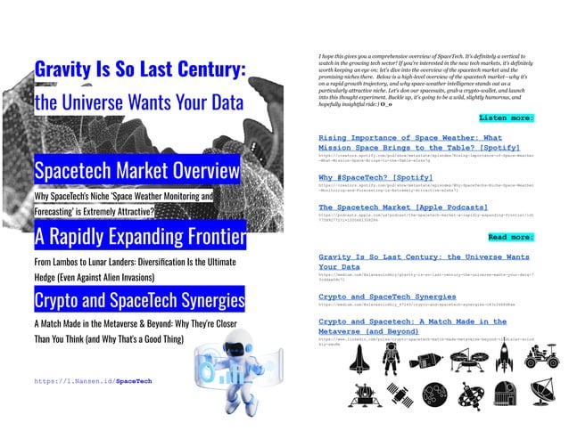 Spacetech Market Overview: A Rapidly Expanding Frontier | PDF