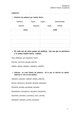 Familias de palabras | PDF