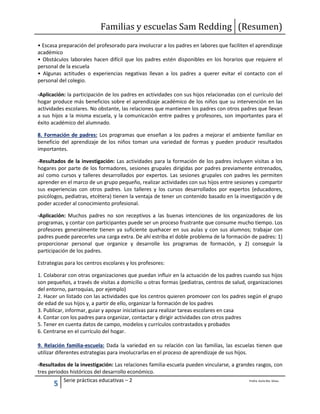 Familias y escuelas sam redding (RESUMEN) | PDF
