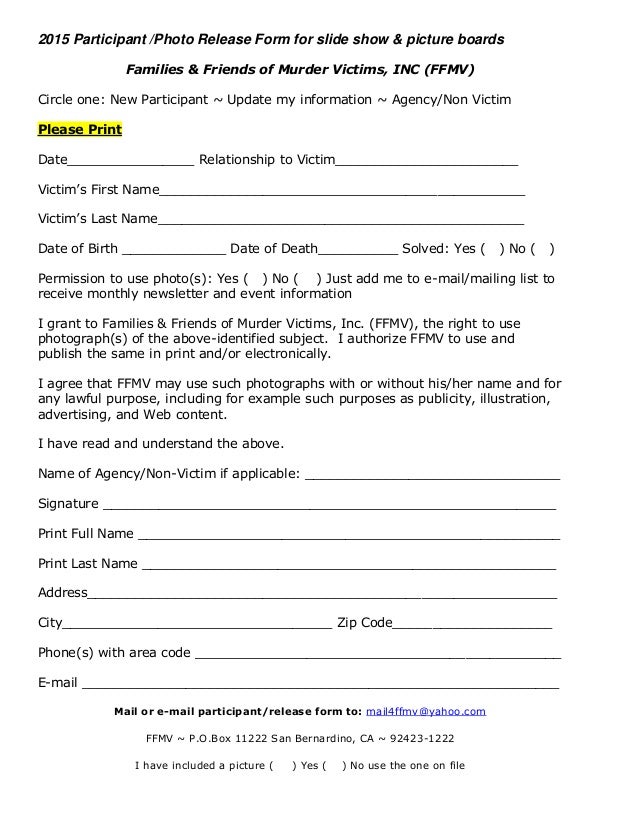 Families and Friends of Murder Victims January 2015 newsletter