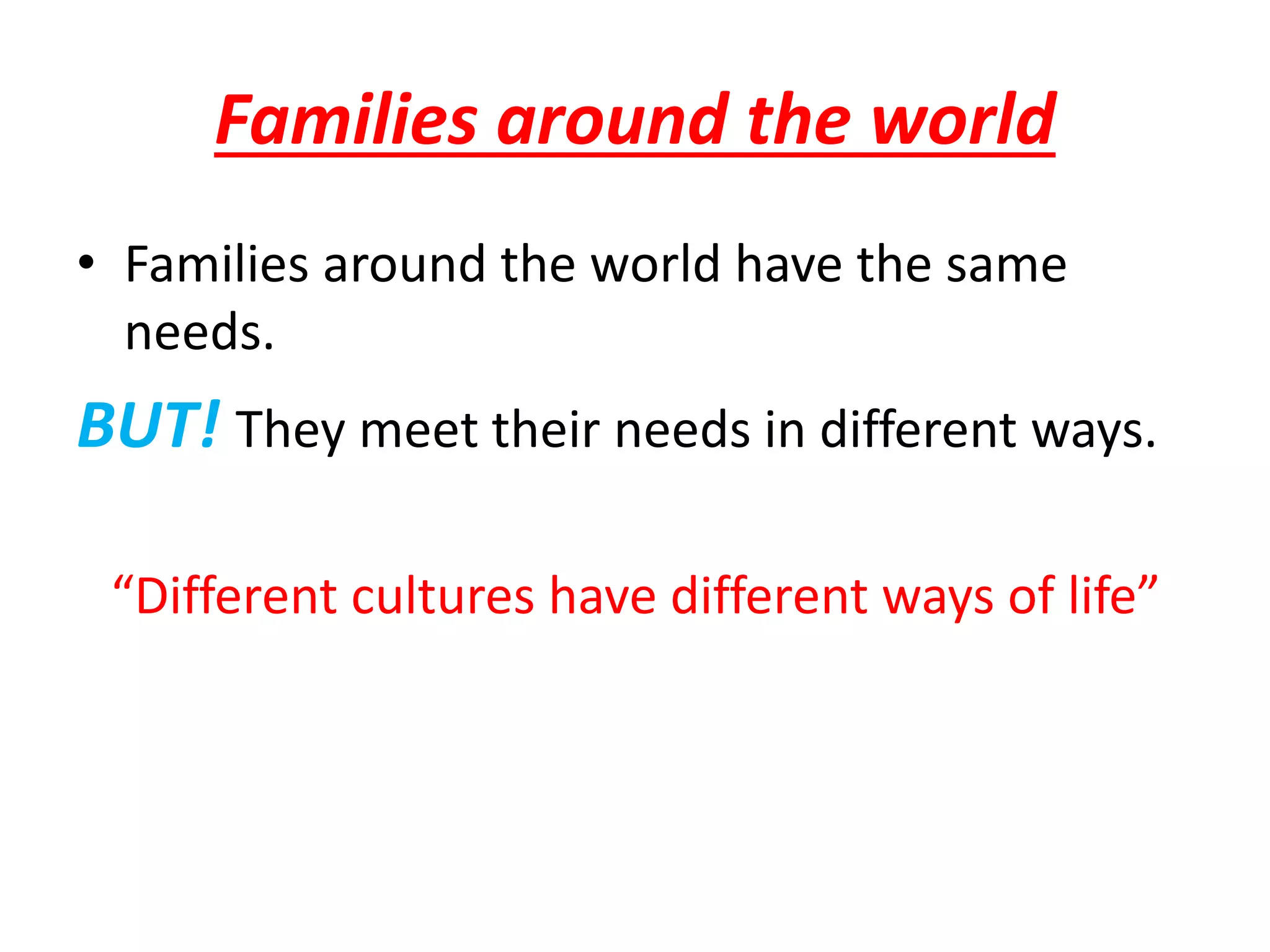 Families around the world | PPTX