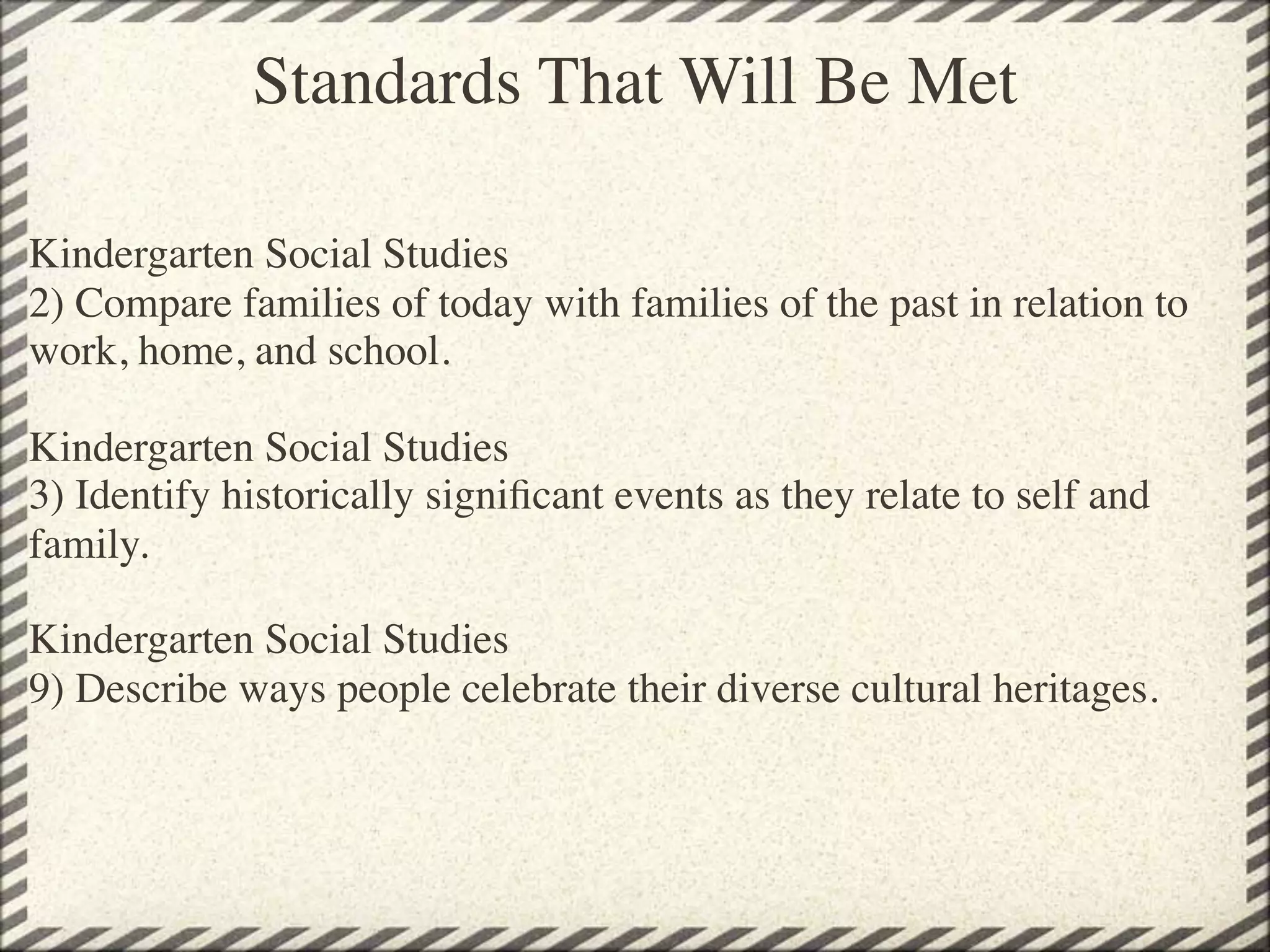 Families of the past and present | KEY