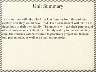 Families of the past and present | KEY