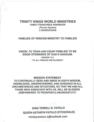 Families of Wisdom Ministry to Families handbook | PDF