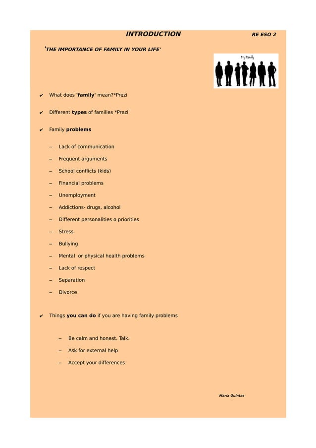 The importance of family in your life: family problems | PDF
