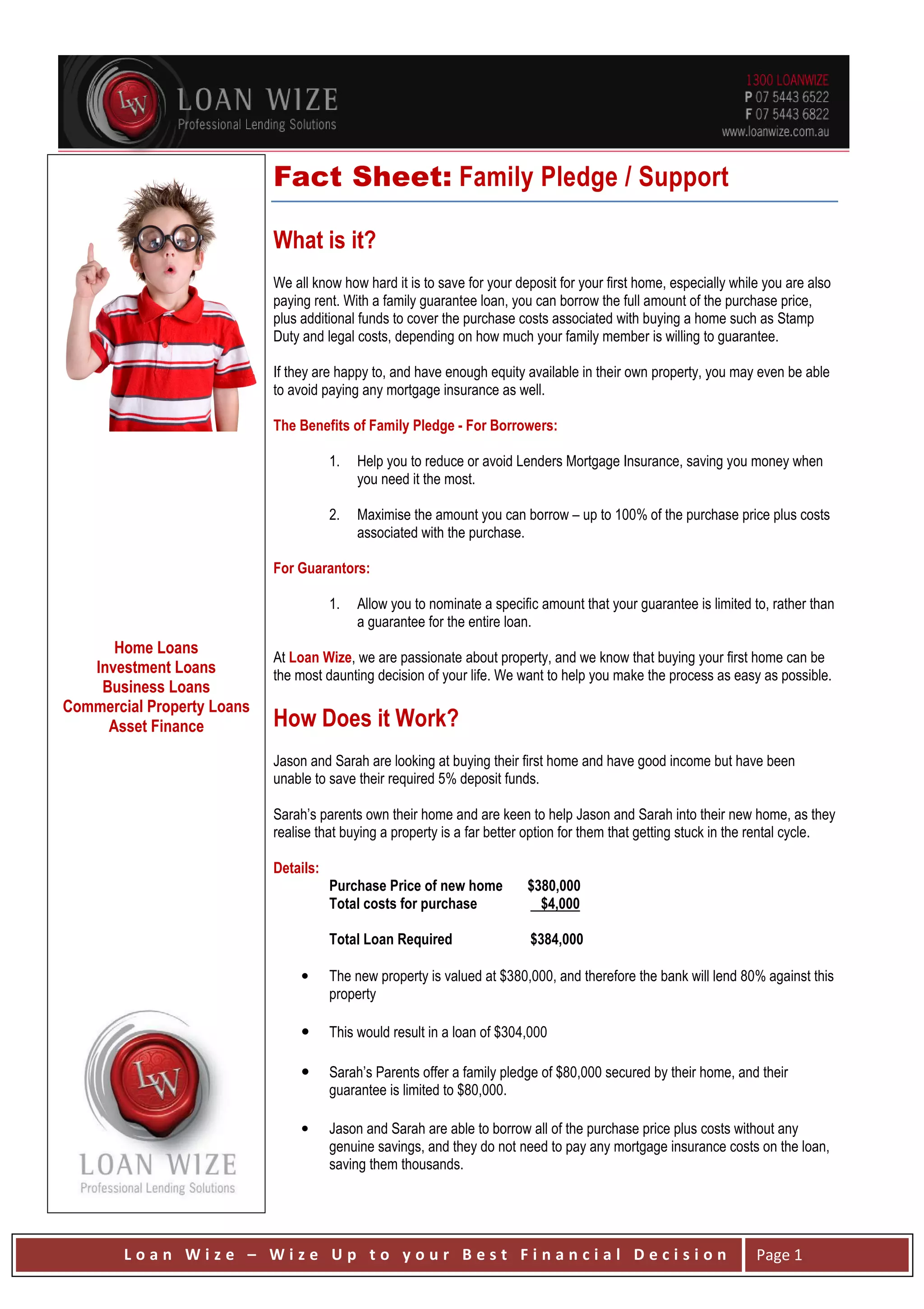 Family pledge fact sheet | PDF | Life Insurance | Insurance