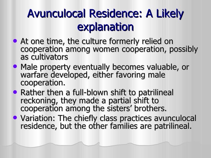 Family and Household: Influence of Postmarital Residence