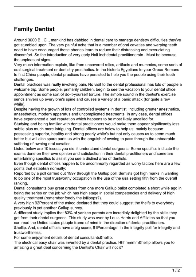 Family Dentist | PDF | Oral care | Personal Care