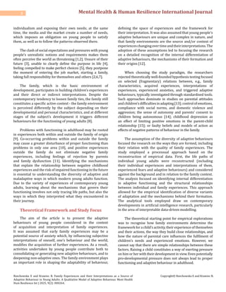 Family Experiences and their Interpretations as a Source of Adaptive ...
