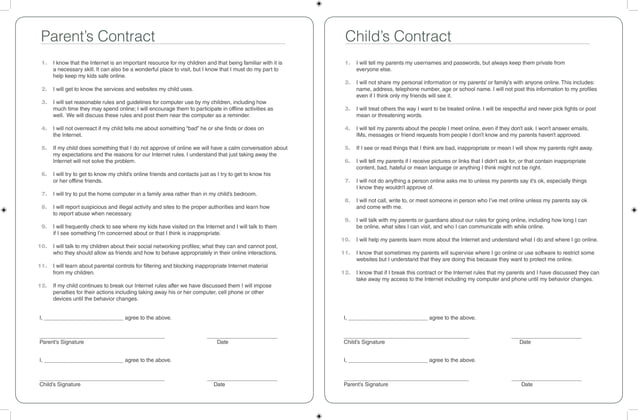 Family online-safety-contract | PPT