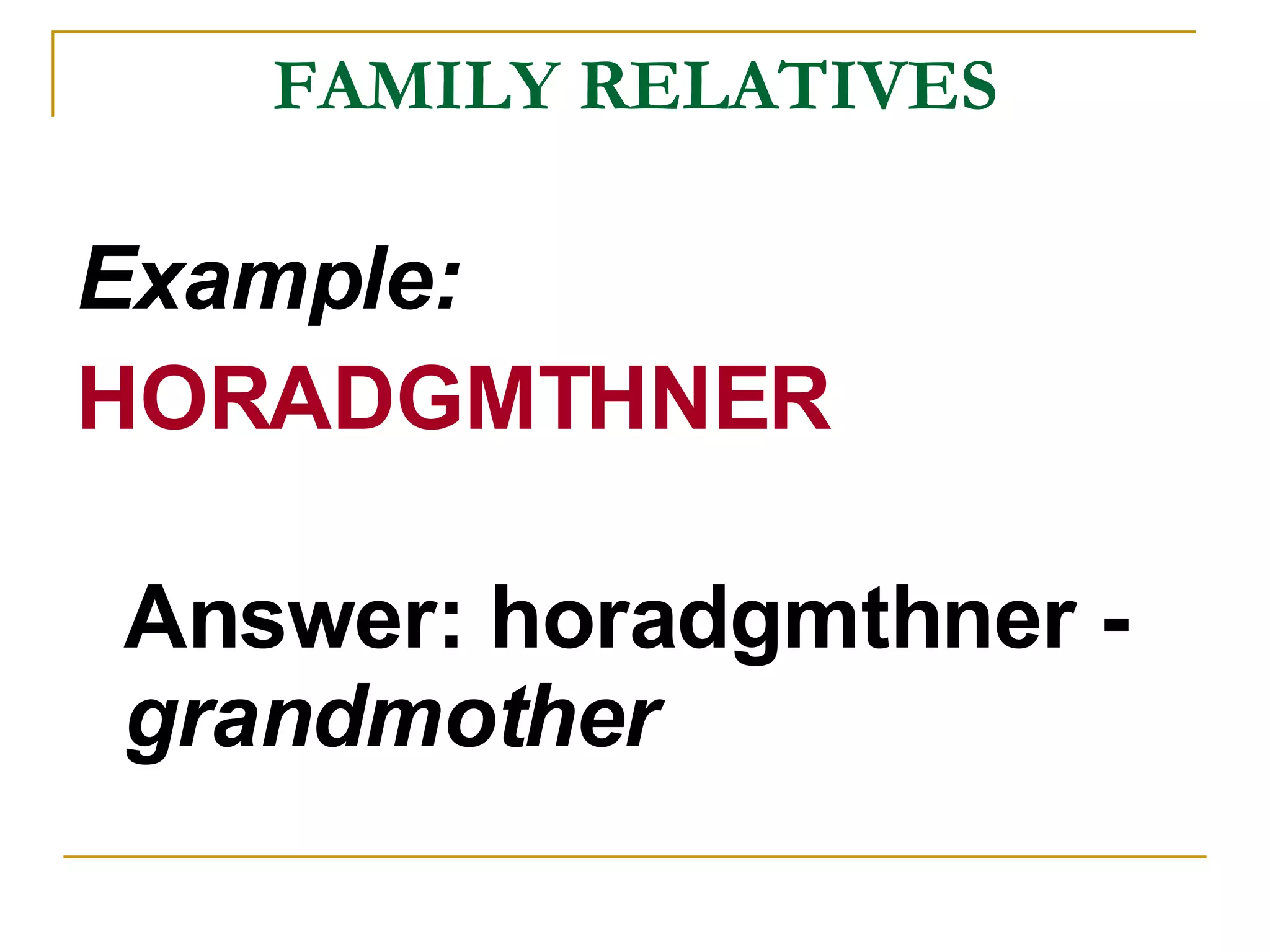 Family Relatives | PPT