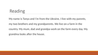 Family and friend 4 Dictation: Reading .pptx