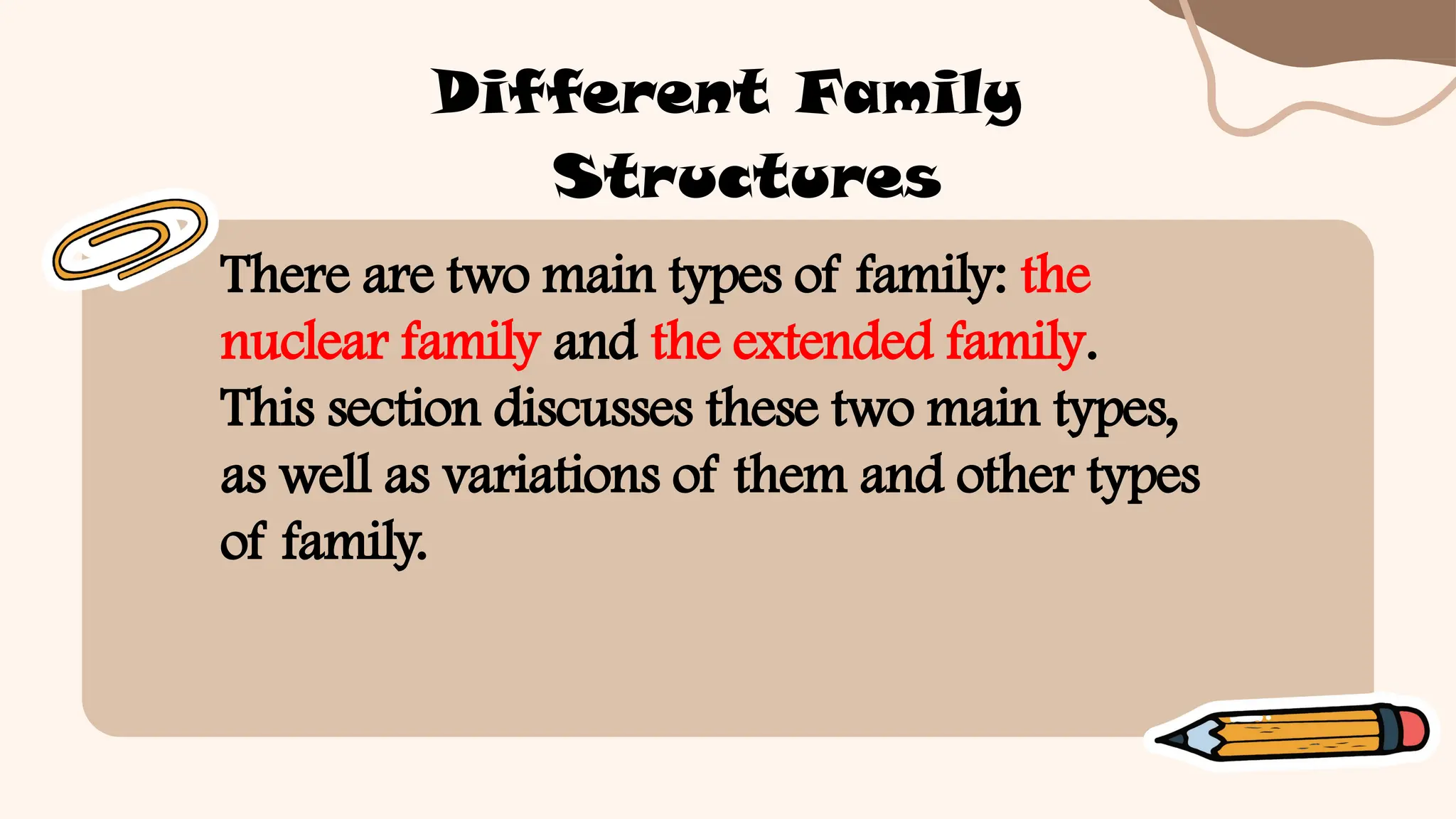 What are the different types of family - different family structures | PPTX