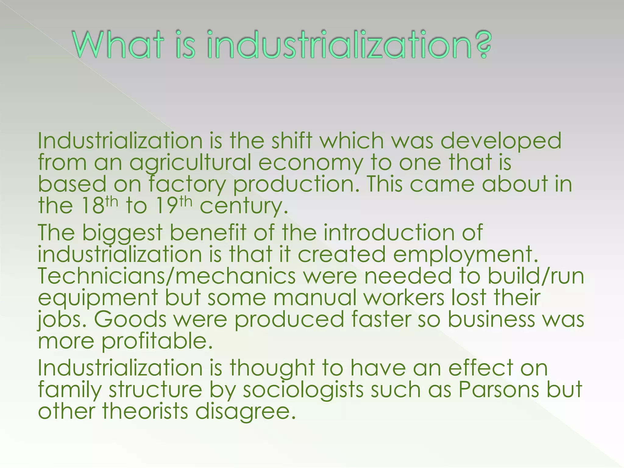 Family and industrialization | PPTX