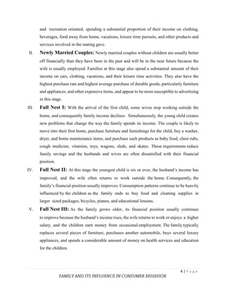 Family and its Influence : Consumer Behavior | PDF