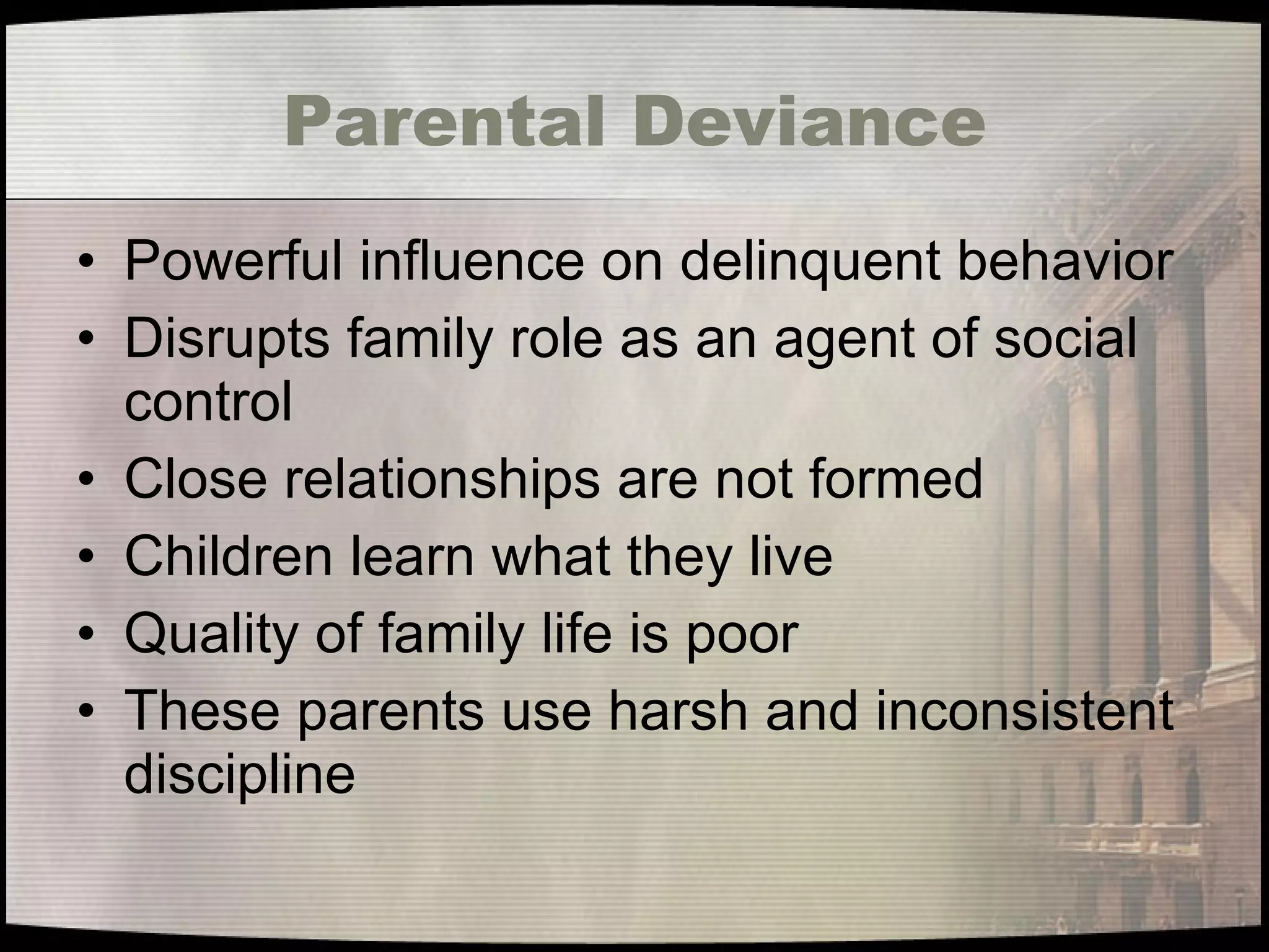 Family And Juvenile Delinquency | PPT