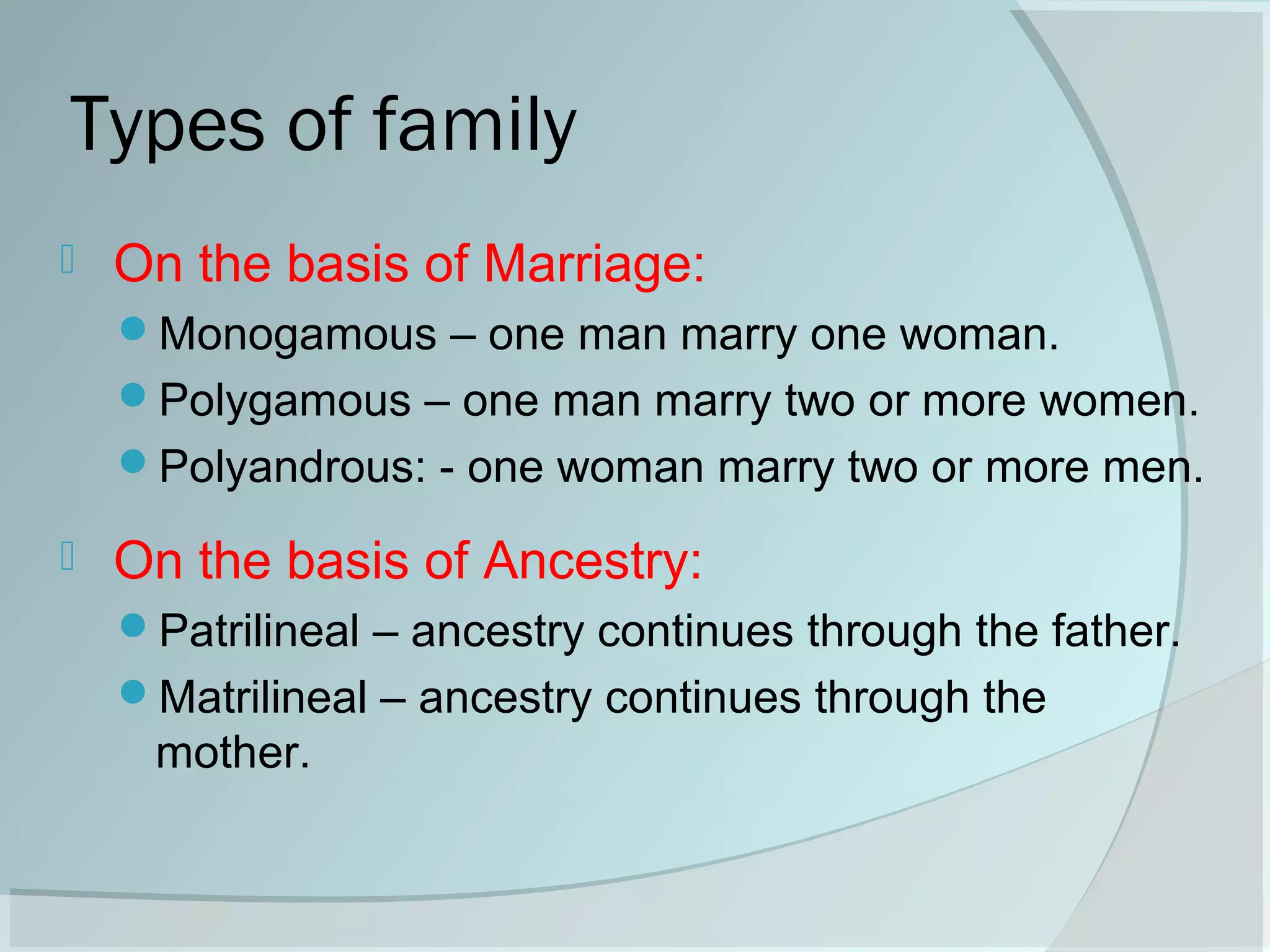 Family and marriage | PPT