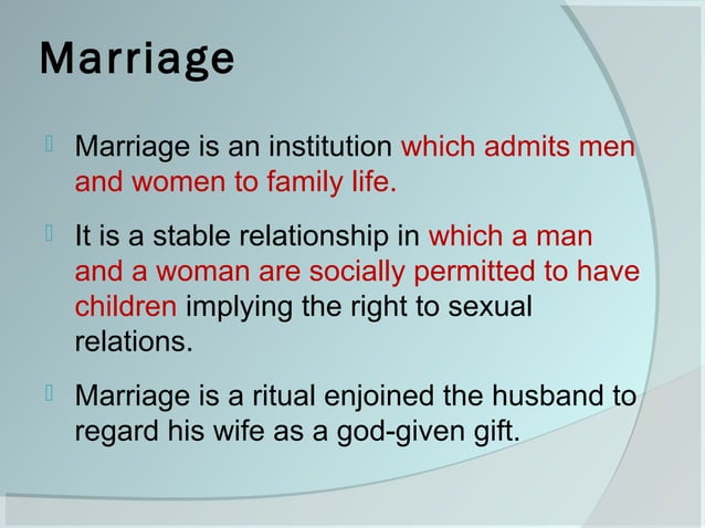 Family and marriage | PPT