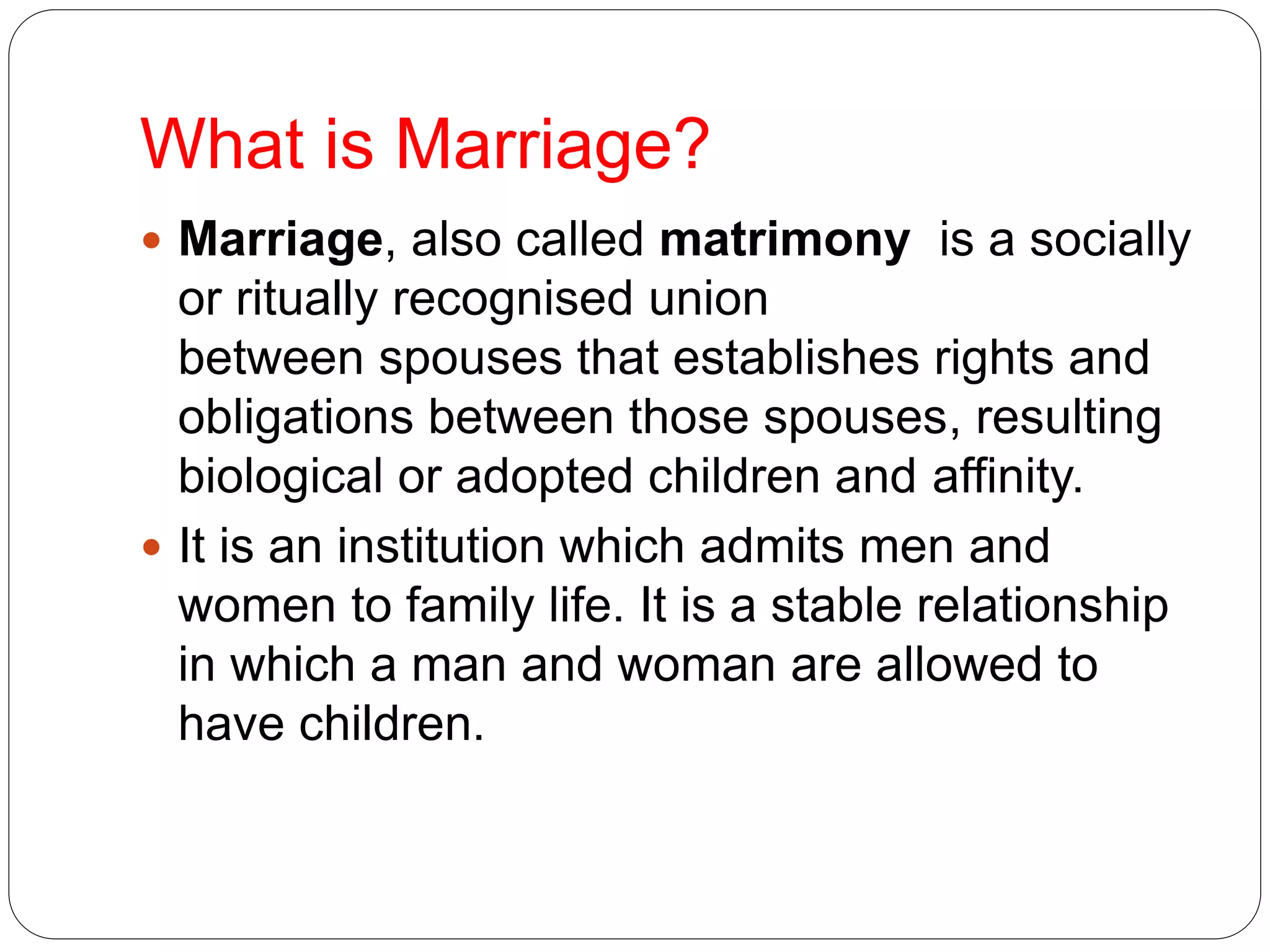 Family and marriage in india | PPTX