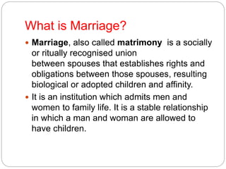 Family and marriage in india | PPTX