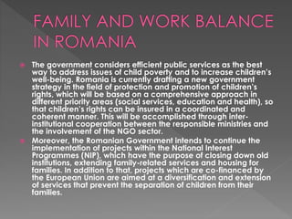 Family and work balance in romania | PPTX