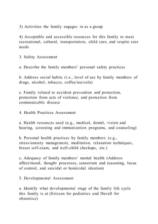 Family assessment guideline each student will perform a family as | DOCX