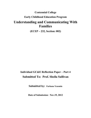 Family assignment reflection | DOCX