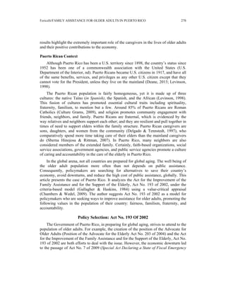 Policy Analysis : Puerto Rico Family Assistance Act | PDF