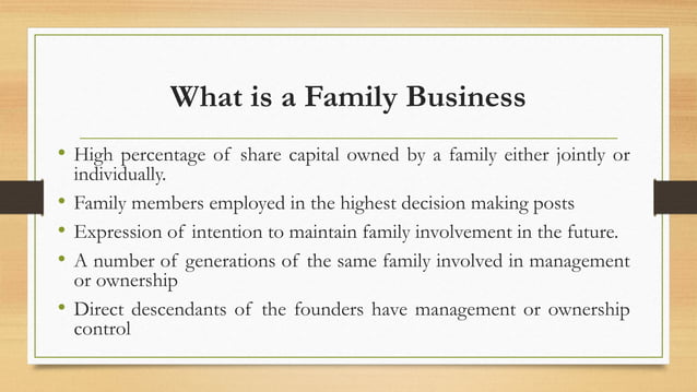 Family business | PPT | Human Resources | Business