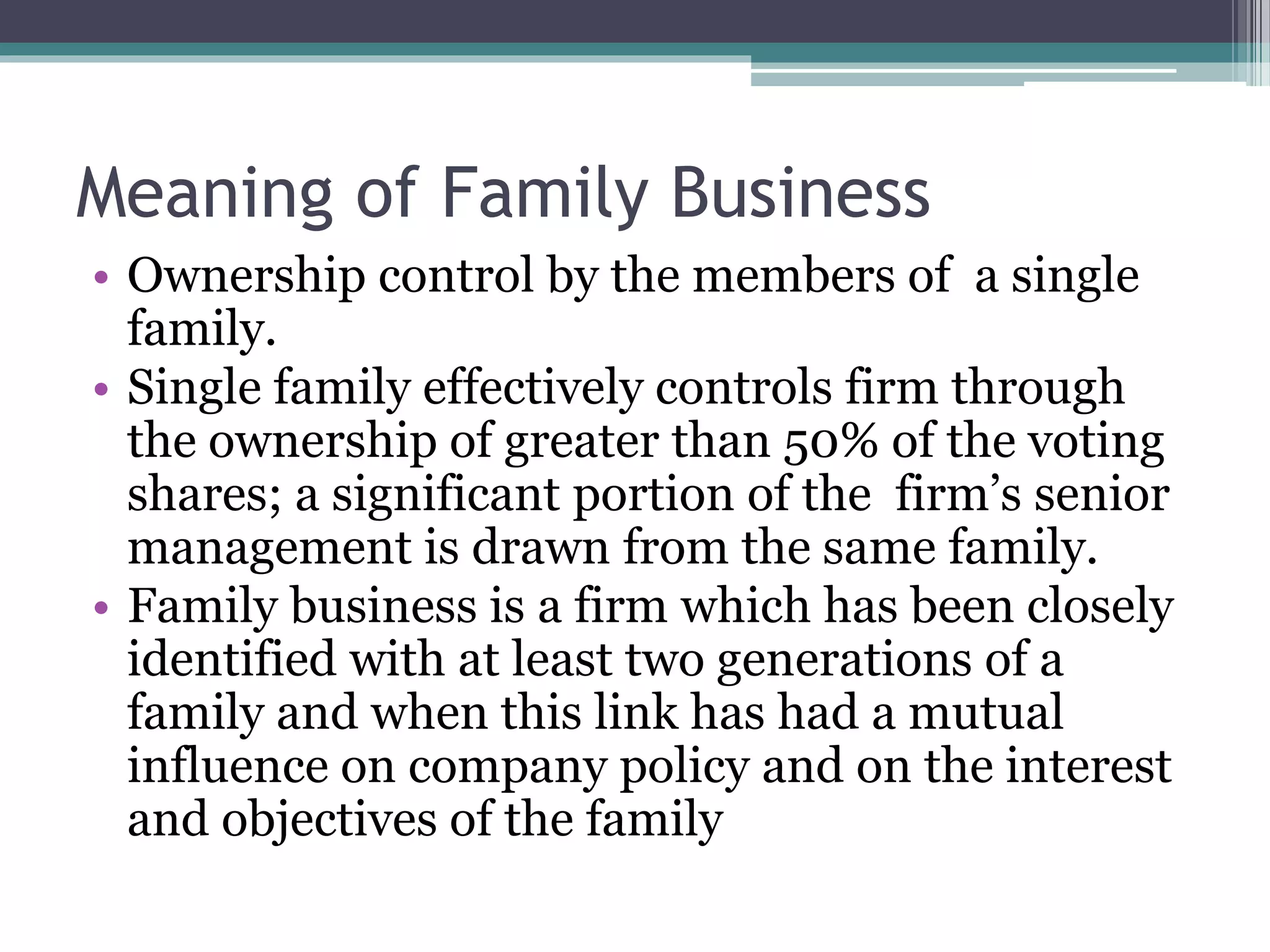 Family business in india | PPTX