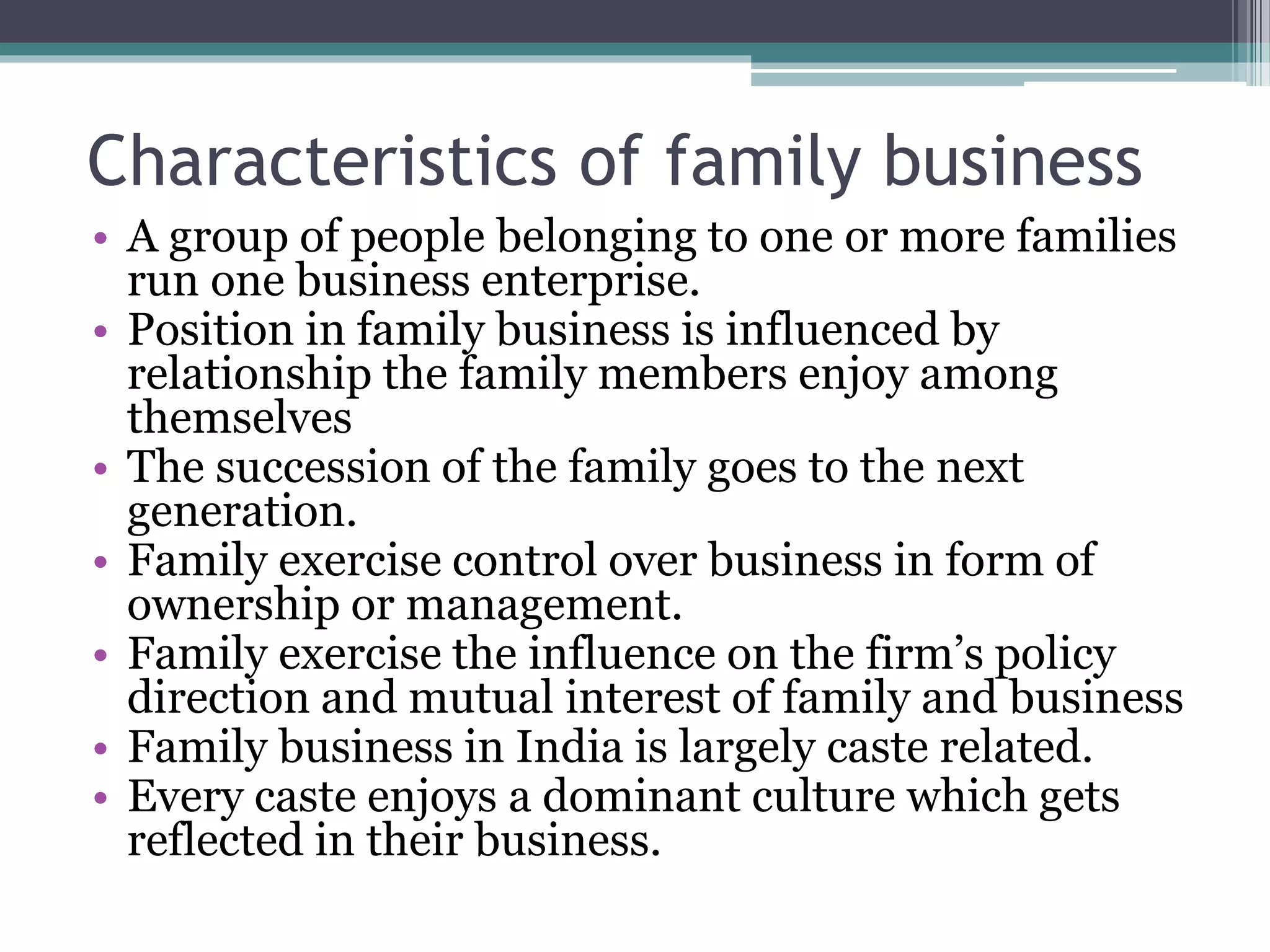 Family business in india | PPTX