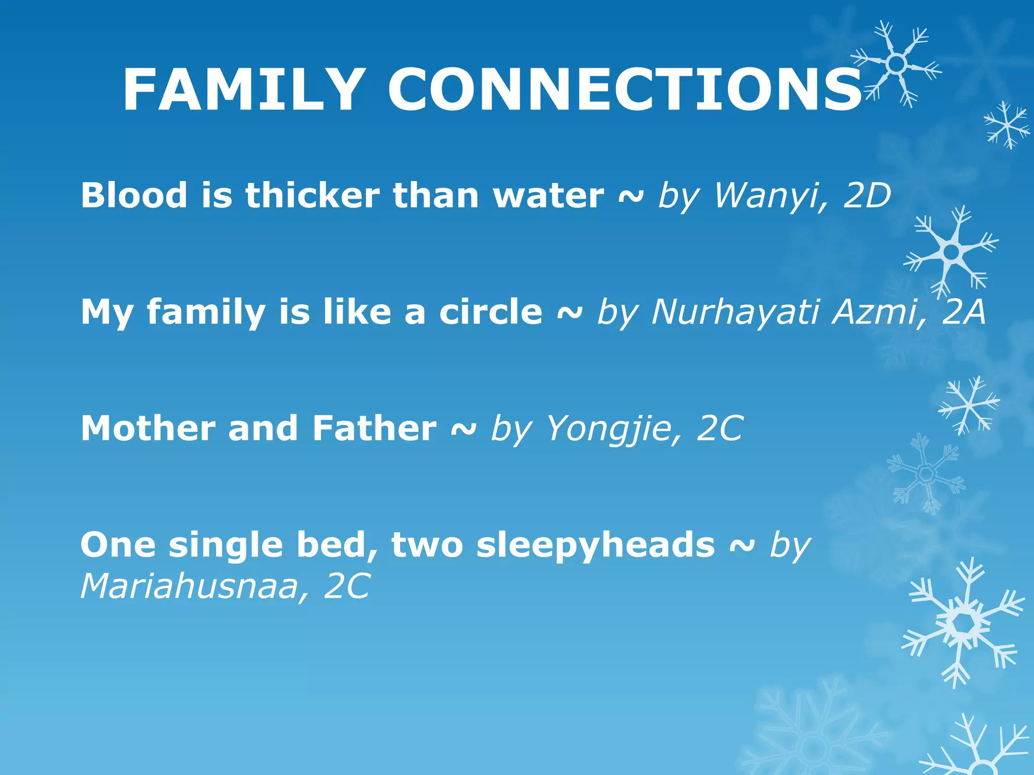 Poem Category : Family connections | PPT