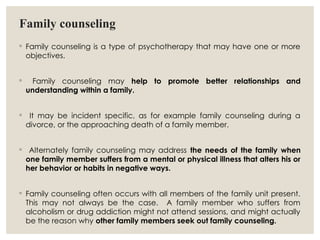 Family counselling: Definition, types, techniques of family counselling ...