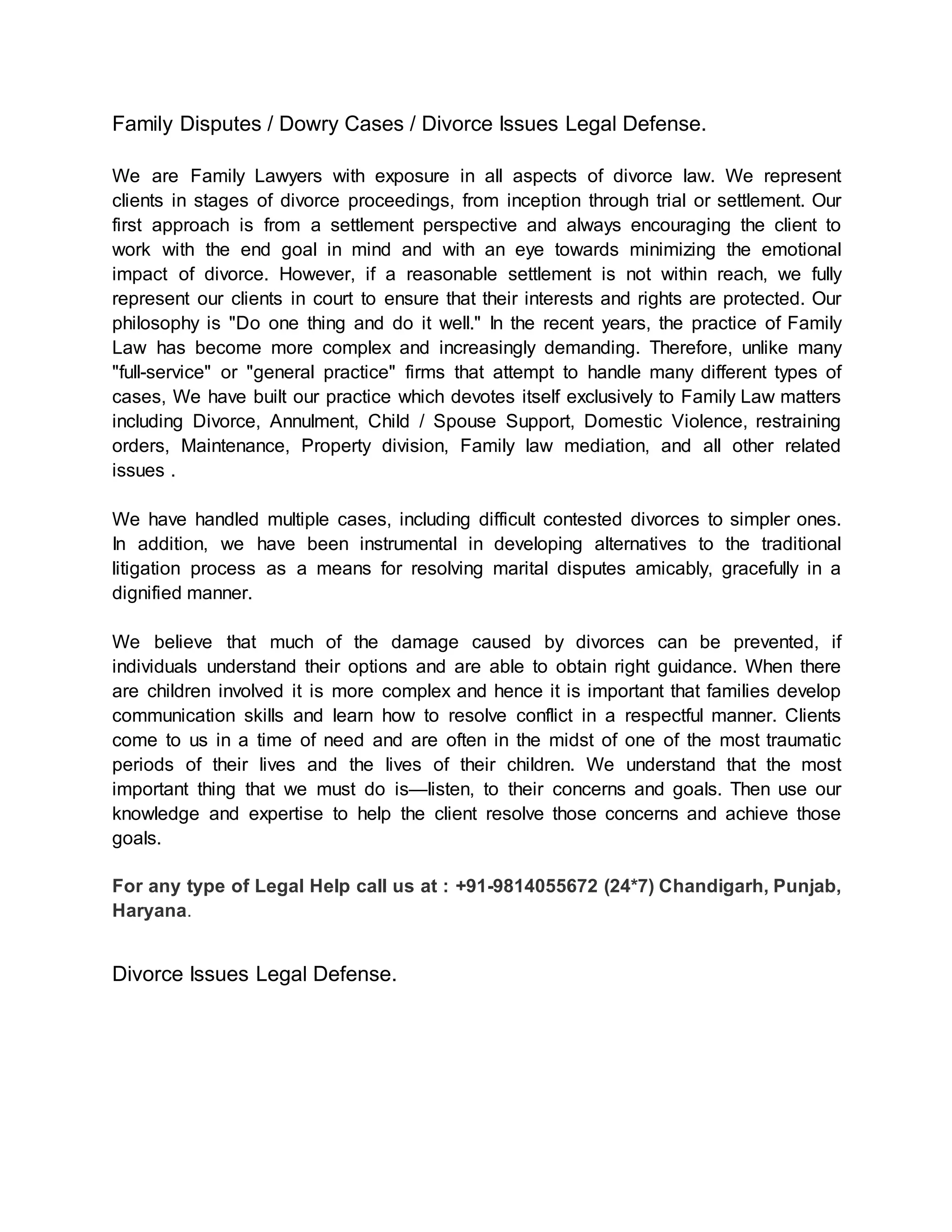 Family disputes | DOCX