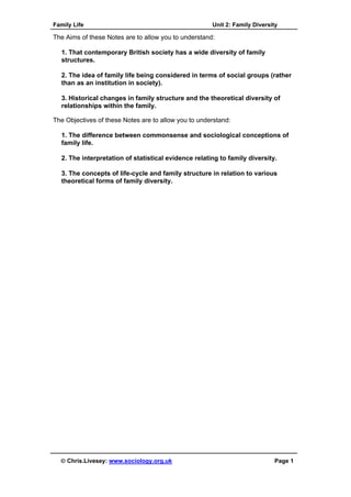 Family diversity teaching notes | PDF