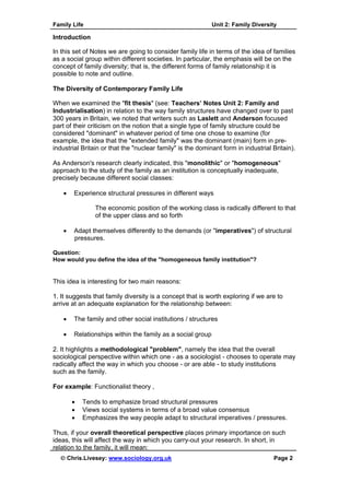 Family diversity teaching notes | PDF
