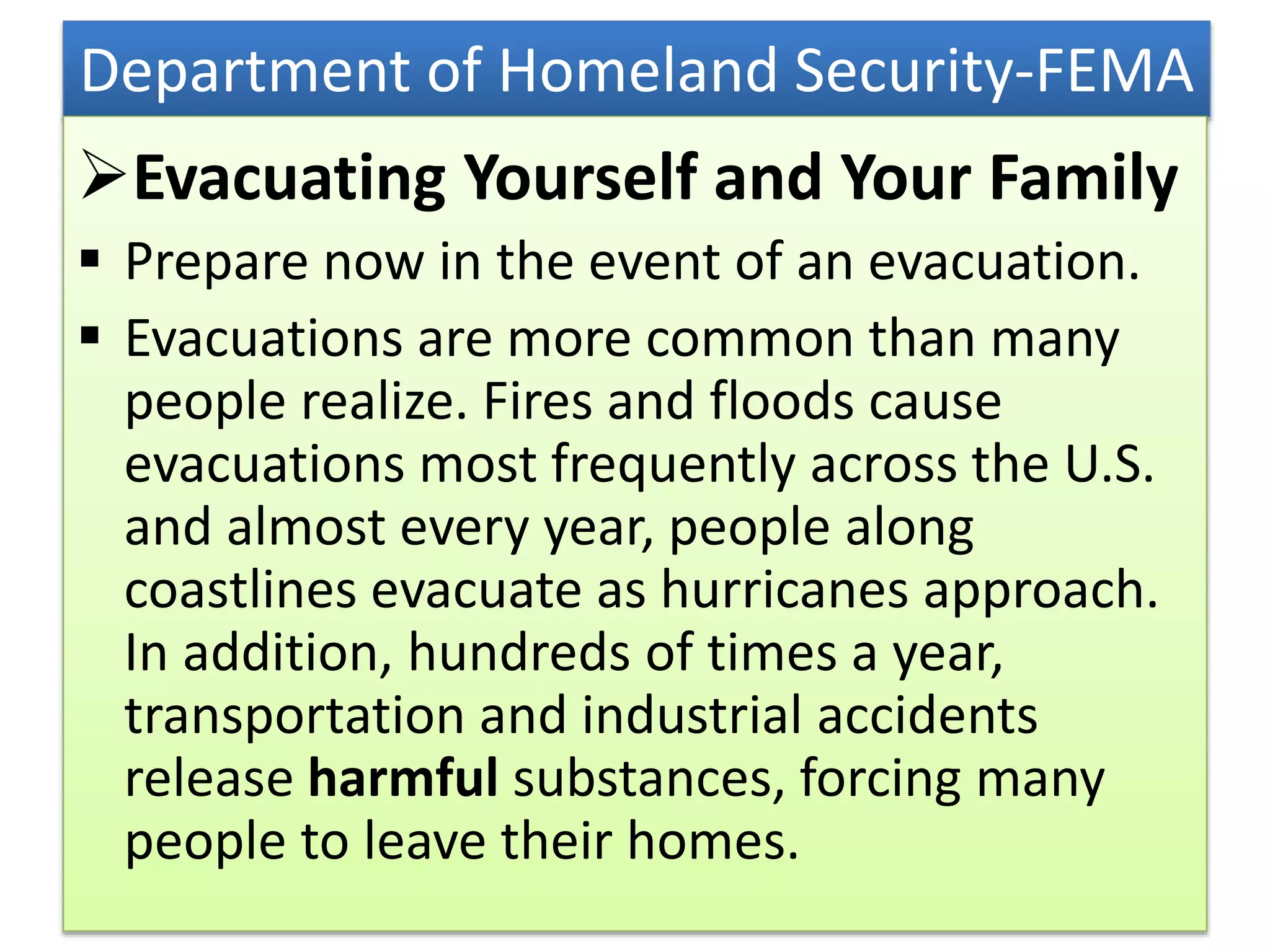 Family emergency disaster preparedness information | PPTX