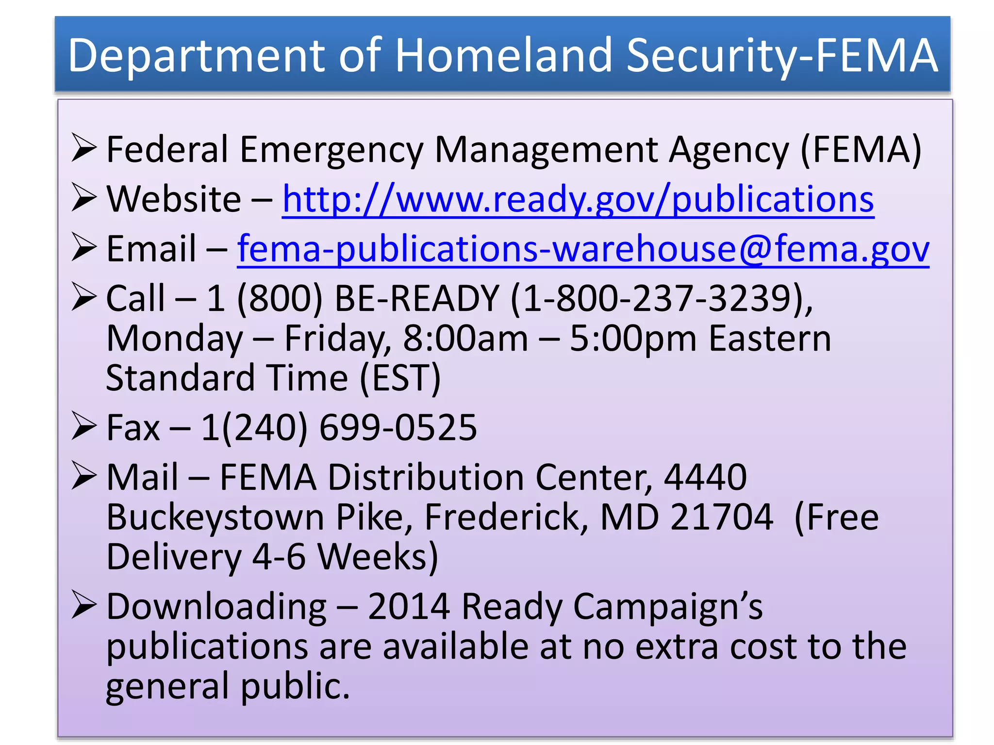 Family emergency disaster preparedness information | PPTX