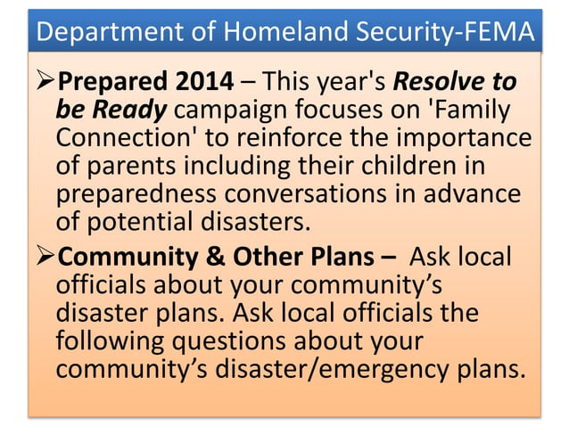 Family emergency disaster preparedness information | PPTX | Medical Health