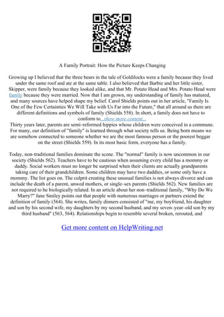 Family Essay Sample | PDF