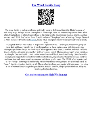 Family Essay Topics | PDF