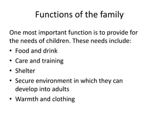 Family functions and types | PPTX