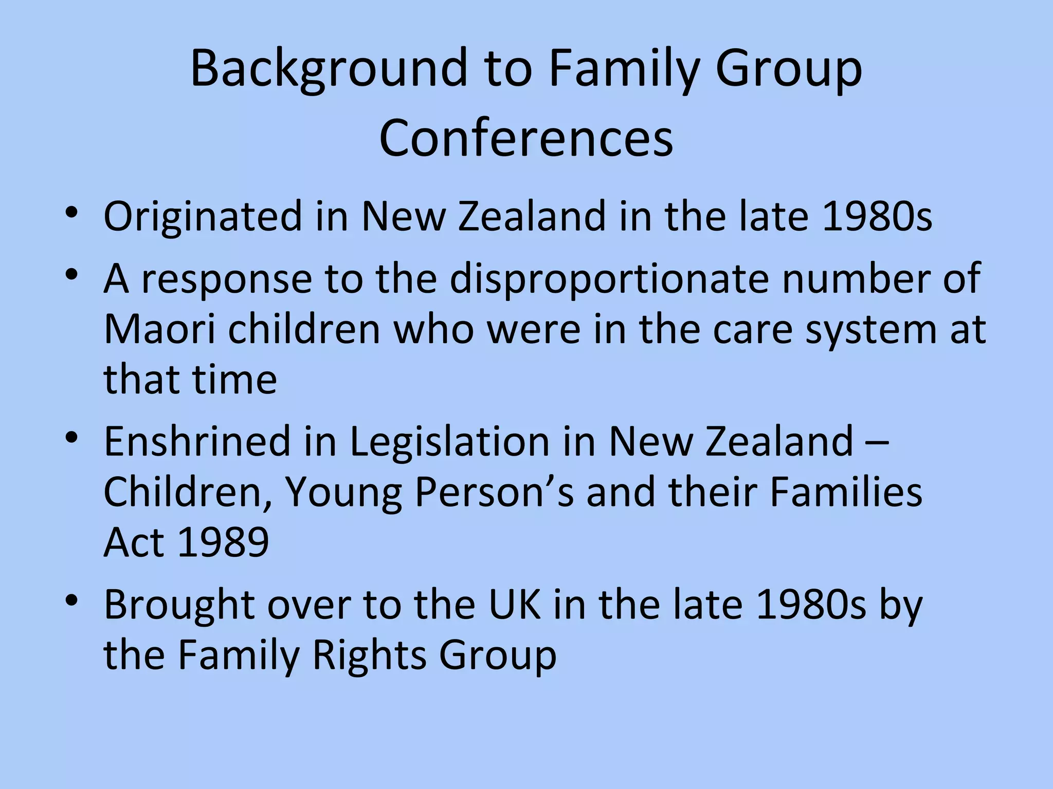 Family group conferences – Kate Parkinson (ppt, 210 kb) | PPT